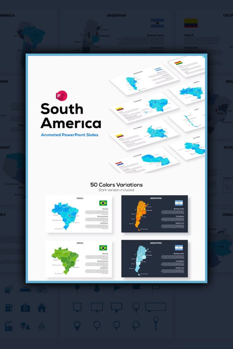 South America Maps PowerPoint Animated Slides – MasterBundles