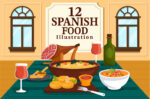 12 Spanish Food Cuisine Illustration - MasterBundles