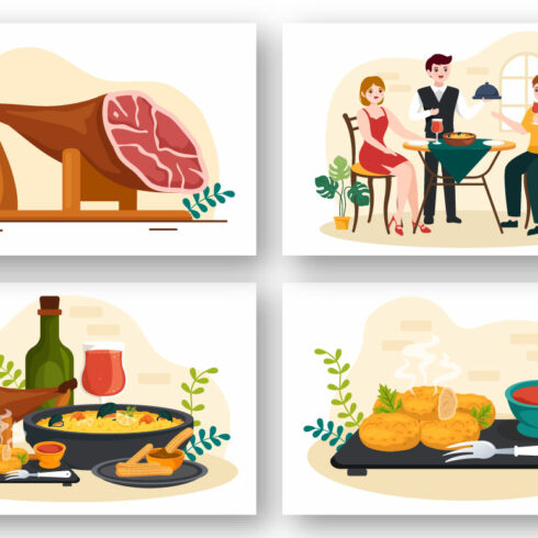 12 Spanish Food Cuisine Illustration - MasterBundles