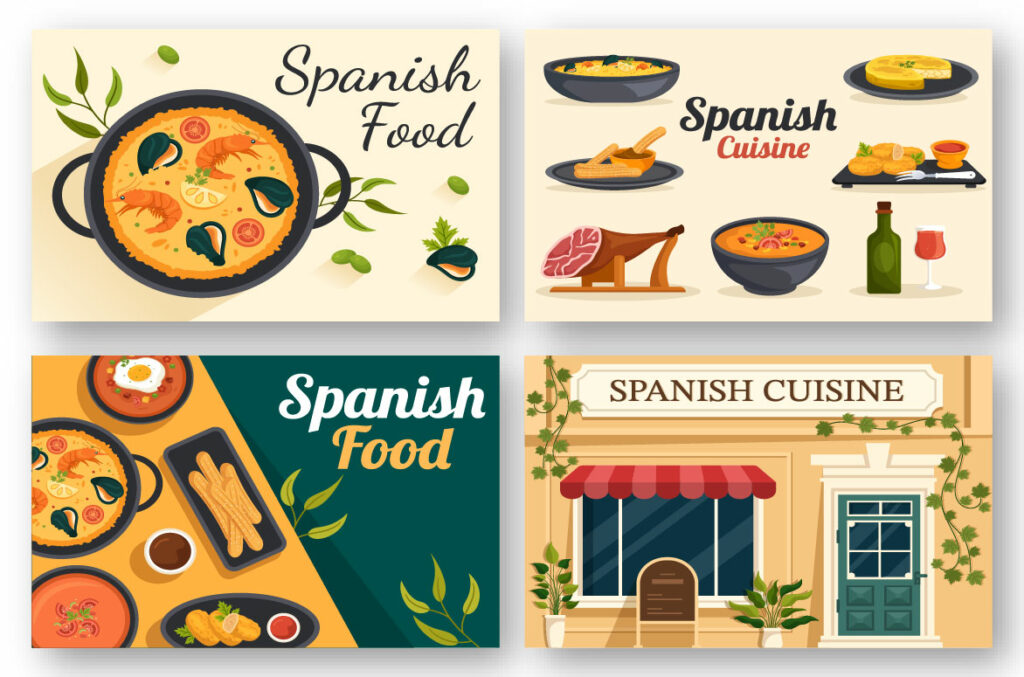 12 Spanish Food Cuisine Illustration - MasterBundles