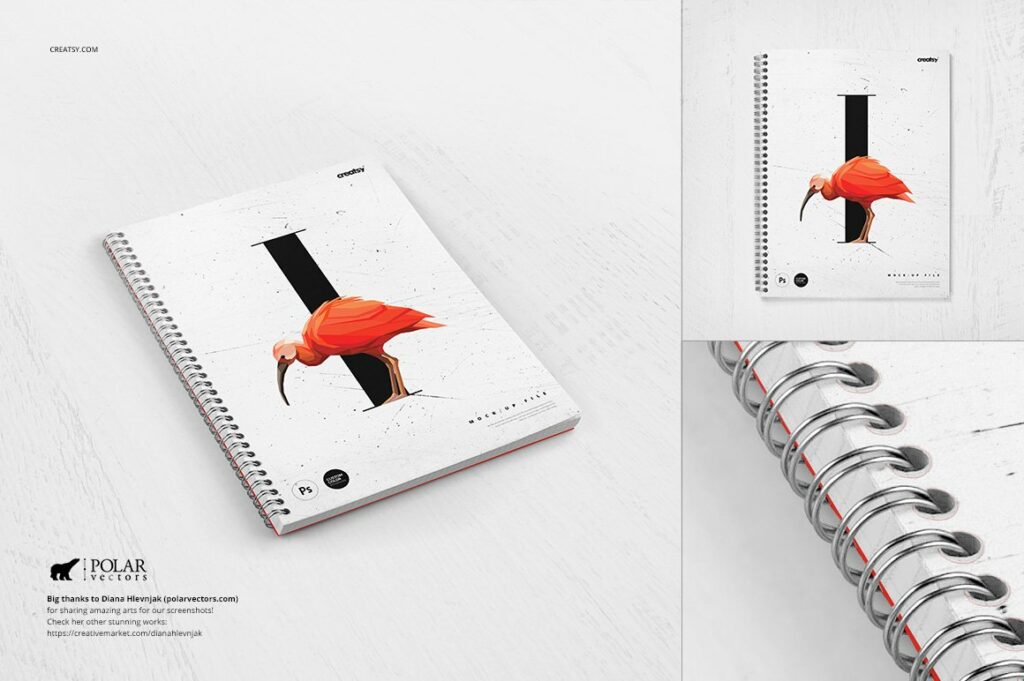Spiral Notebook 3 Mockup Set – MasterBundles