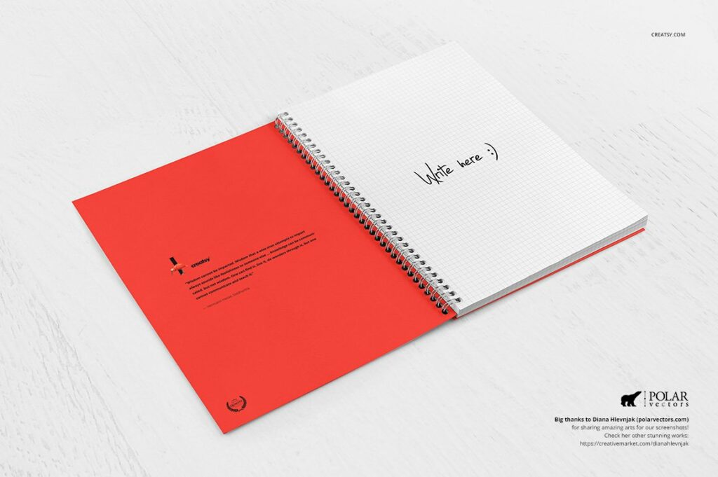 Spiral Notebook 3 Mockup Set – MasterBundles