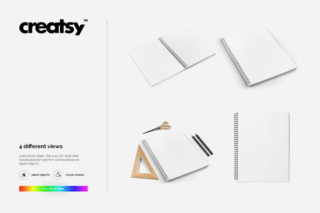 Spiral Notebook 3 Mockup Set – MasterBundles