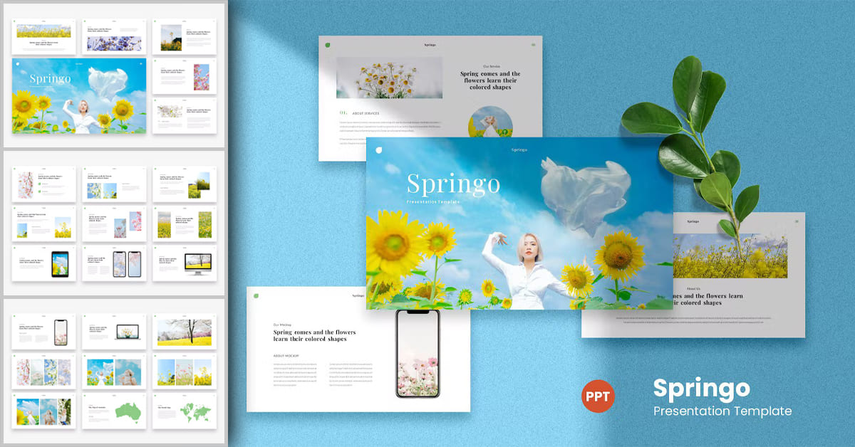 Springo - Flowers Powerpoint Template – MasterBundles