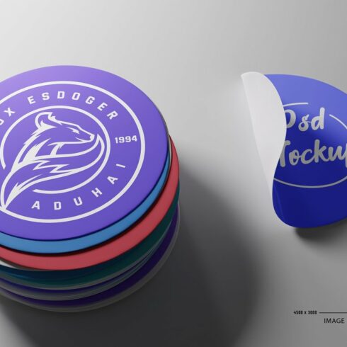 Sticker Logo Mockup PSD | Master Bundles