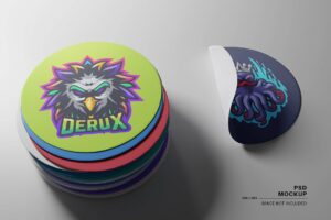 Sticker Logo Mockup PSD – MasterBundles