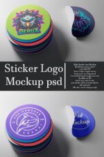 Sticker Logo Mockup PSD – MasterBundles
