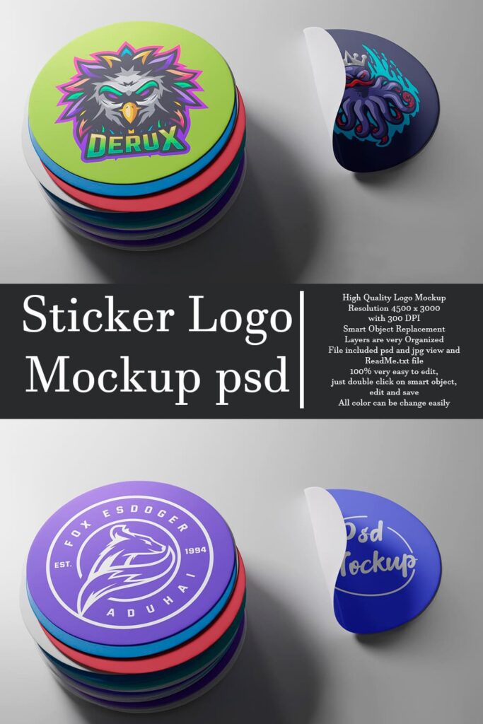 Sticker Logo Mockup PSD – MasterBundles