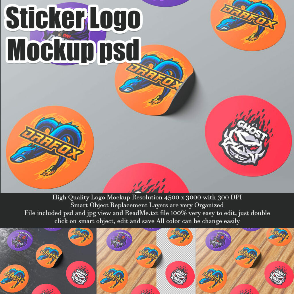 Sticker High Quality Logo Mockup Psd – MasterBundles