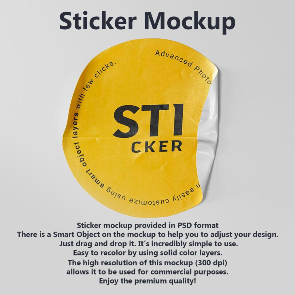 Sticker Mockup PSD – MasterBundles
