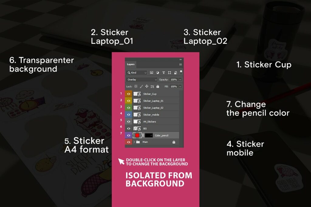Stickers Mock-Up – MasterBundles