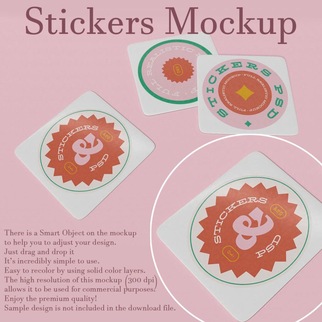 Stickers Mockup – MasterBundles