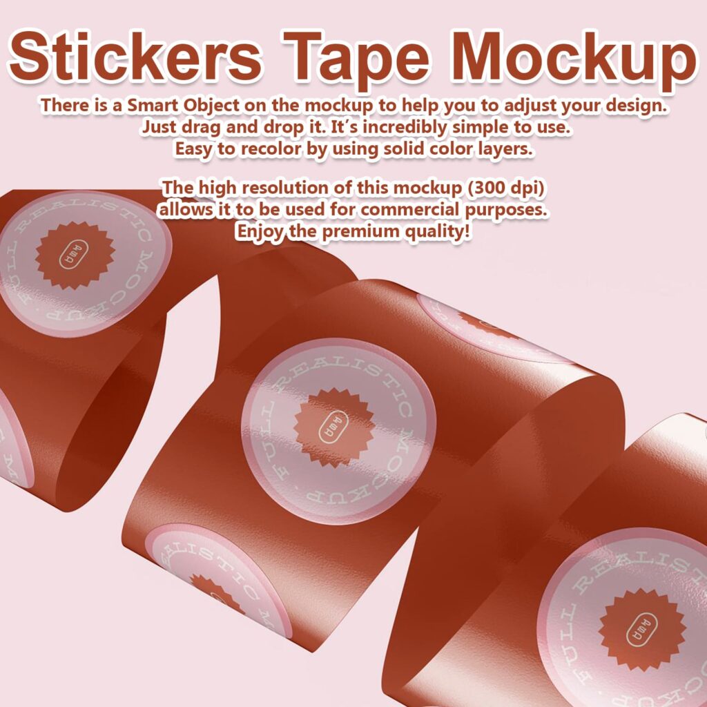 Stickers Tape Mockup – MasterBundles