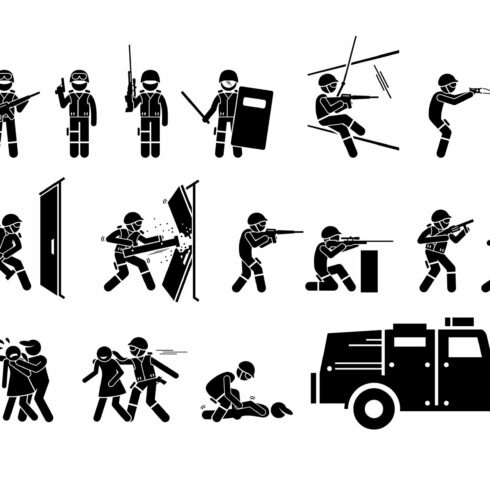 SWAT Police Officer Vector Icons | Master Bundles