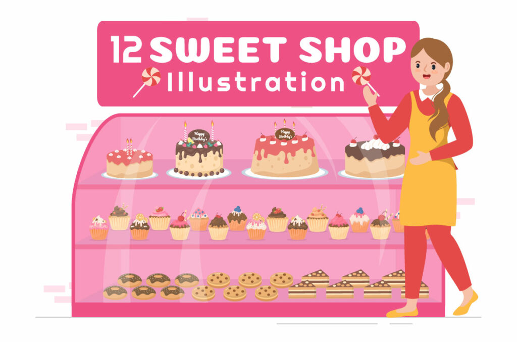 12 Sweet Shop Illustration - MasterBundles