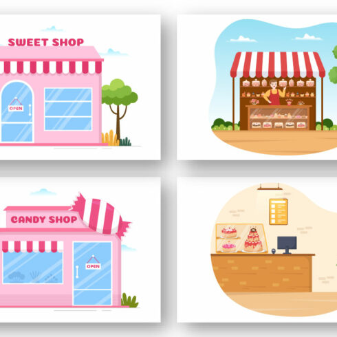 12 Sweet Shop Illustration | MasterBundles
