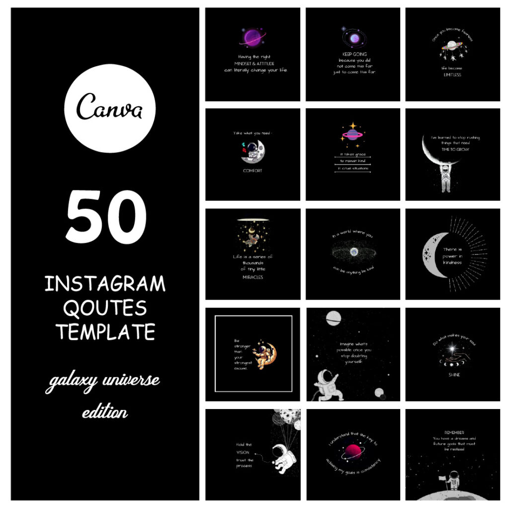 Instagram Post Quotes Template Galaxy Universe Edition - MasterBundles