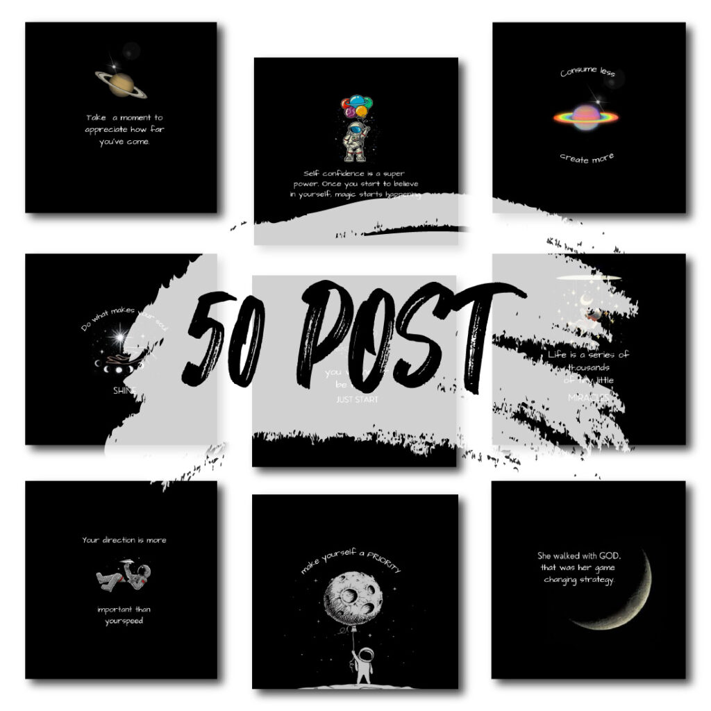 Instagram Post Quotes Template Galaxy Universe Edition - MasterBundles