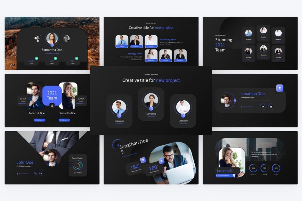 Team Profile Gallery Powerpoint Template – MasterBundles