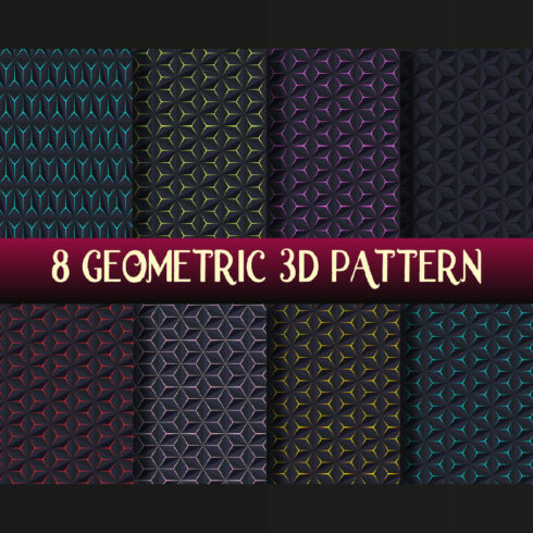8 3D Geometric Seamless Patterns - MasterBundles