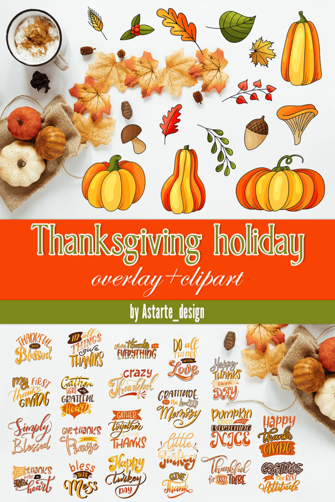 Thanksgiving Holiday Overlay+Clipart – MasterBundles