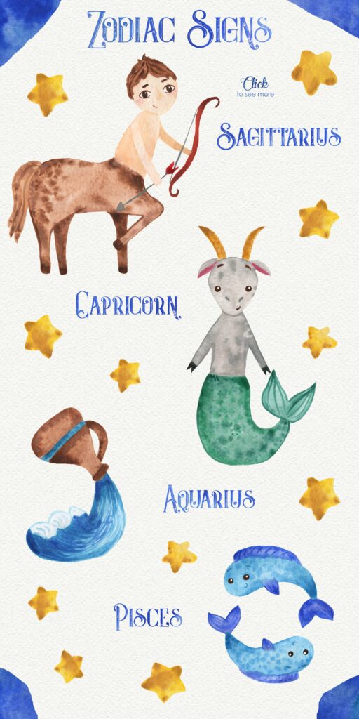 Zodiac Signs Watercolor Clipart – MasterBundles