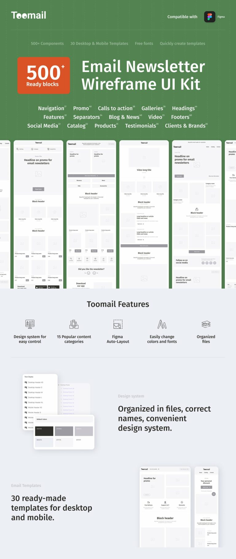 Toomail - Email Newsletter Wireframe – MasterBundles