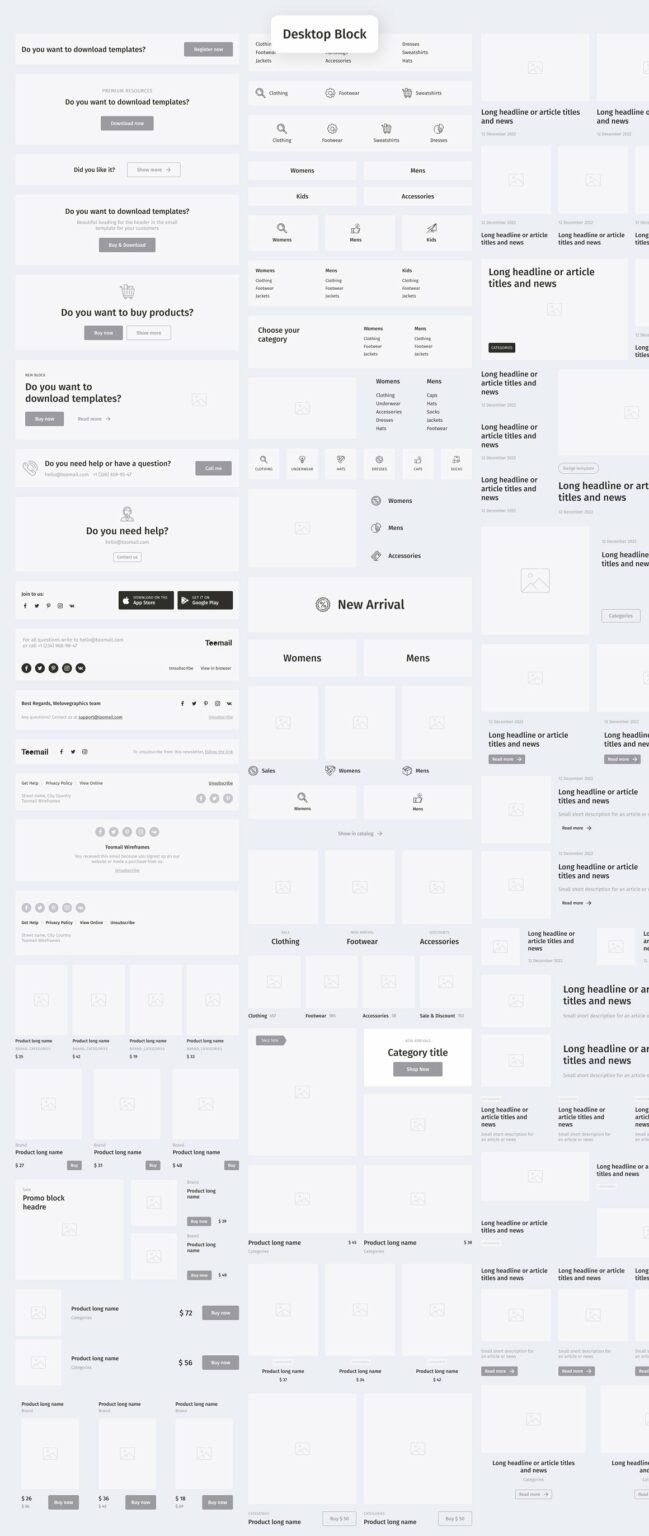 Toomail - Email Newsletter Wireframe – MasterBundles