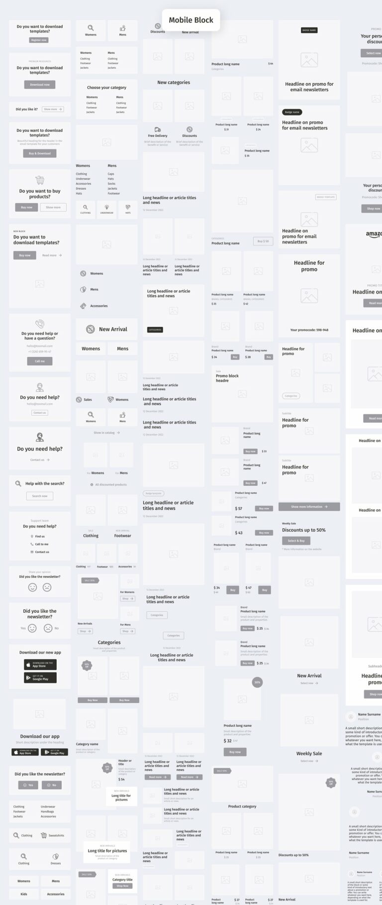 Toomail - Email Newsletter Wireframe – MasterBundles