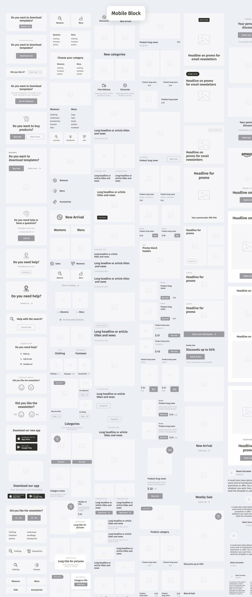 Toomail - Email Newsletter Wireframe – MasterBundles