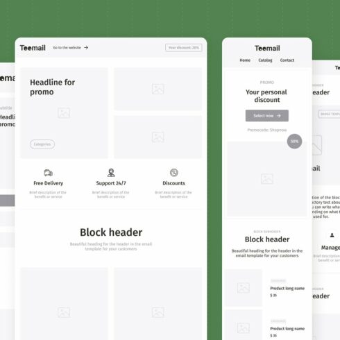 Toomail - Email Newsletter Wireframe – MasterBundles