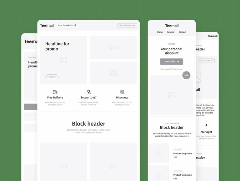 Toomail - Email Newsletter Wireframe – MasterBundles