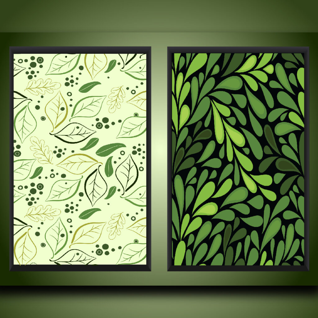 6 Green Leaves Patterns - MasterBundles