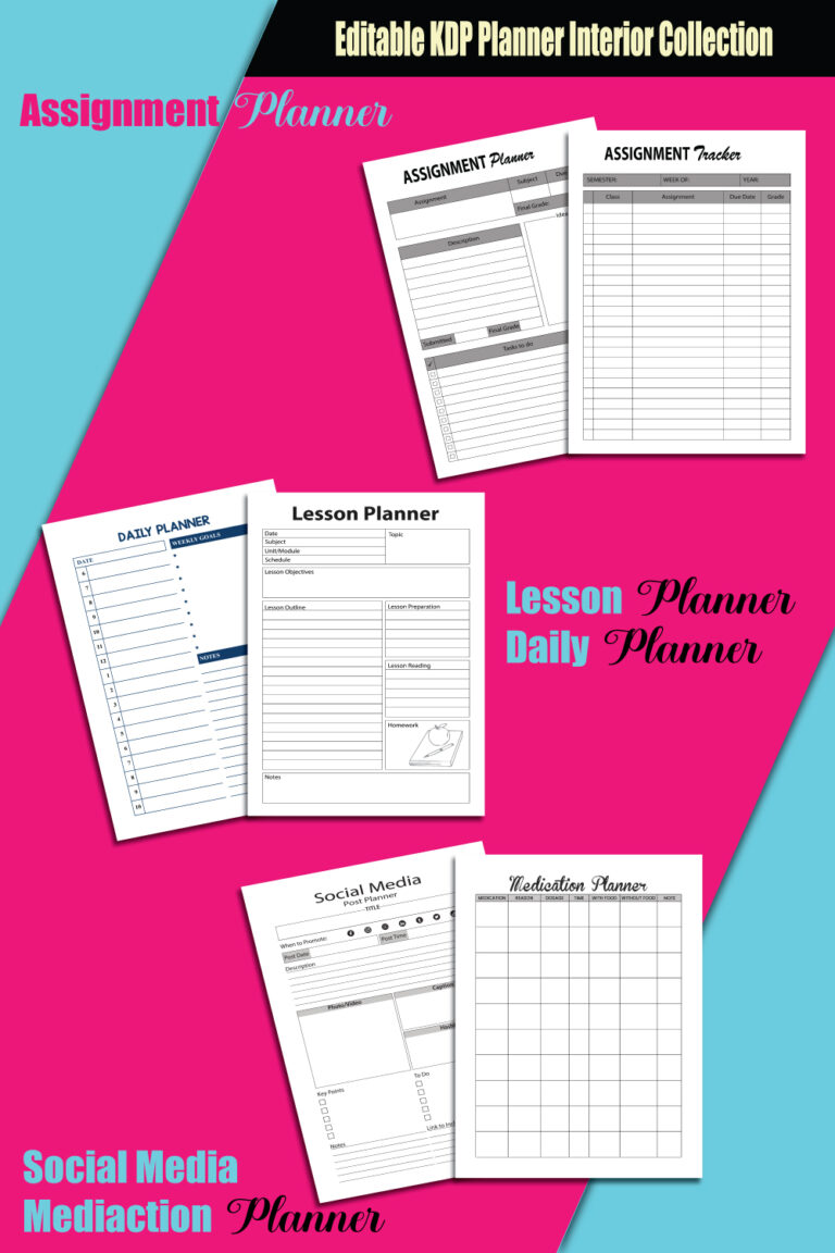 Editable KDP Planner Interior Collection