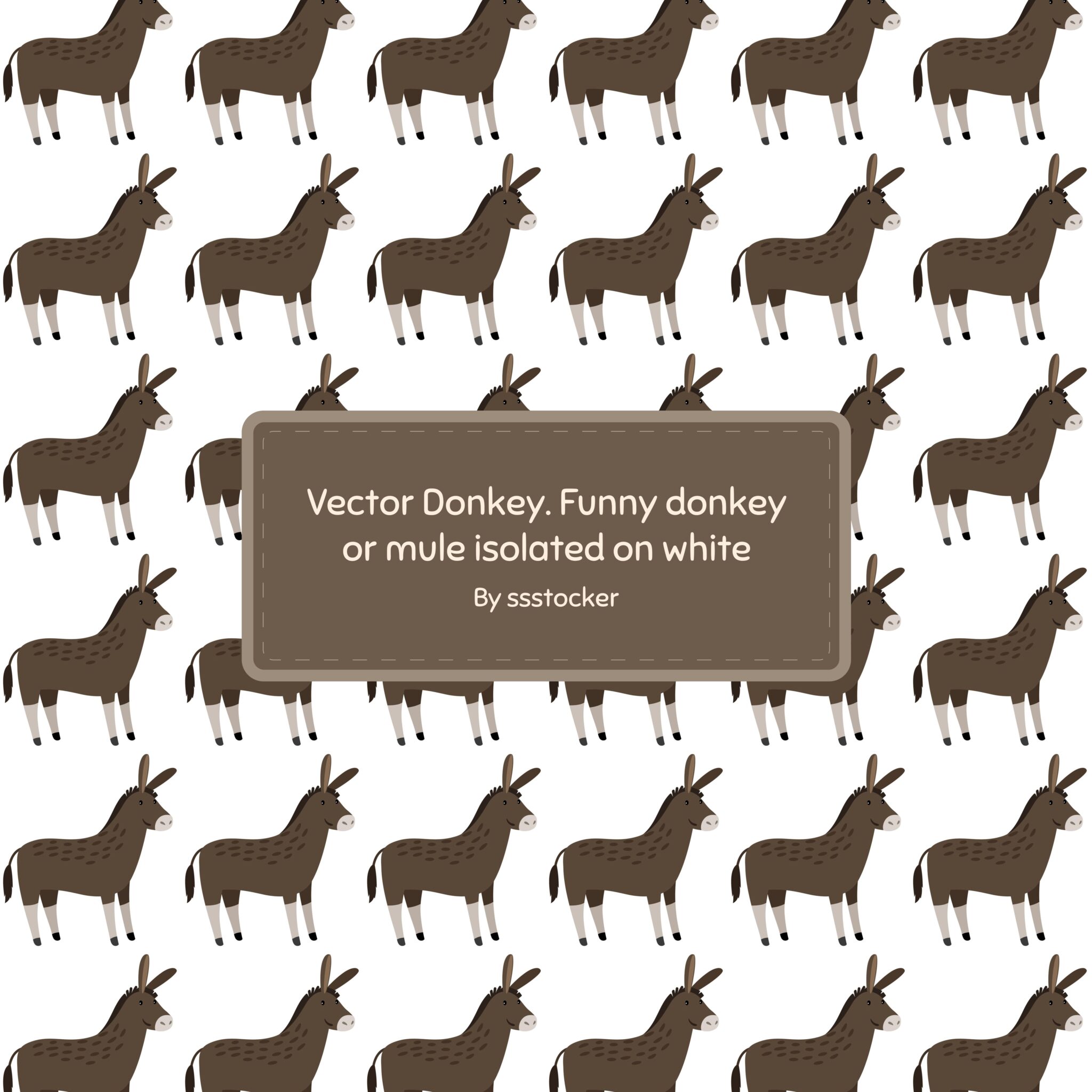 Funny Donkey Cartoon Vector – MasterBundles
