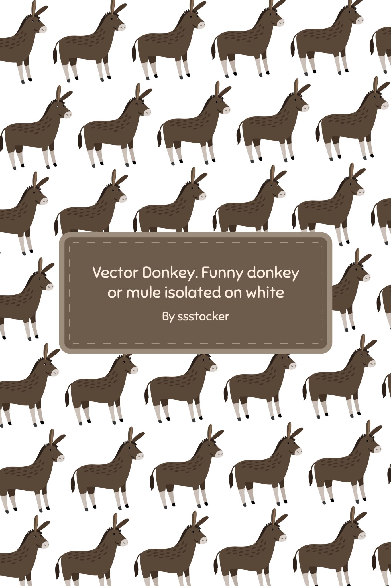 Funny Donkey Cartoon Vector – MasterBundles