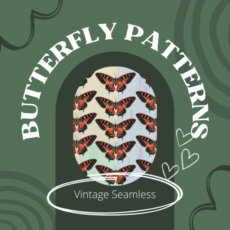 12 Vintage Seamless Butterfly Patterns to Print | Master Bundles