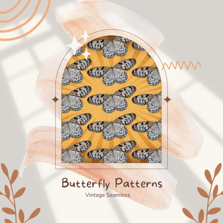 12 Vintage Seamless Butterfly Patterns to Print – MasterBundles