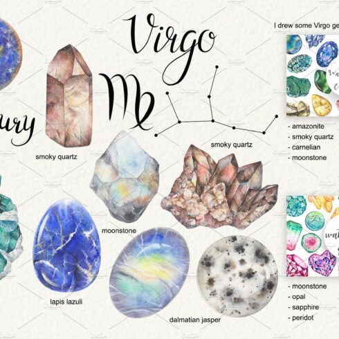 Birthstones Planets Zodiac Crystals | MasterBundles