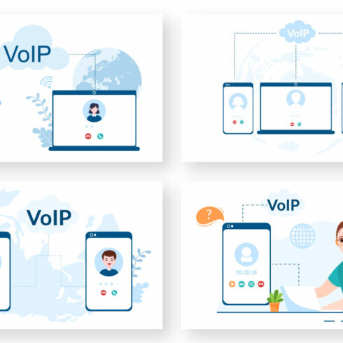 13 VOIP or Voice Over Internet Protocol Illustration | MasterBundles
