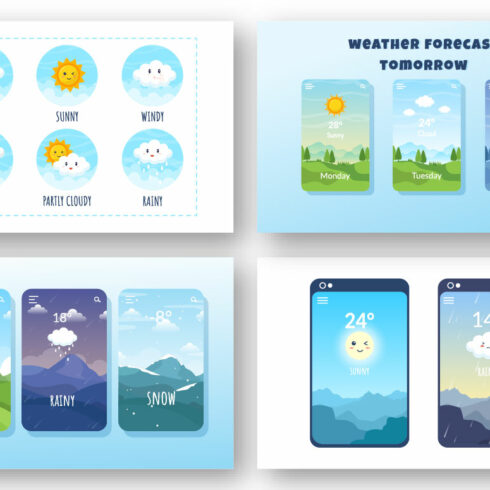 11 Types of Weather Conditions Illustration | MasterBundles
