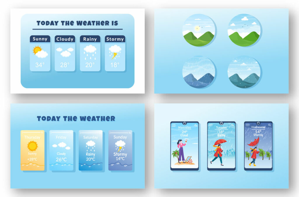 11 Types of Weather Conditions Illustration - MasterBundles