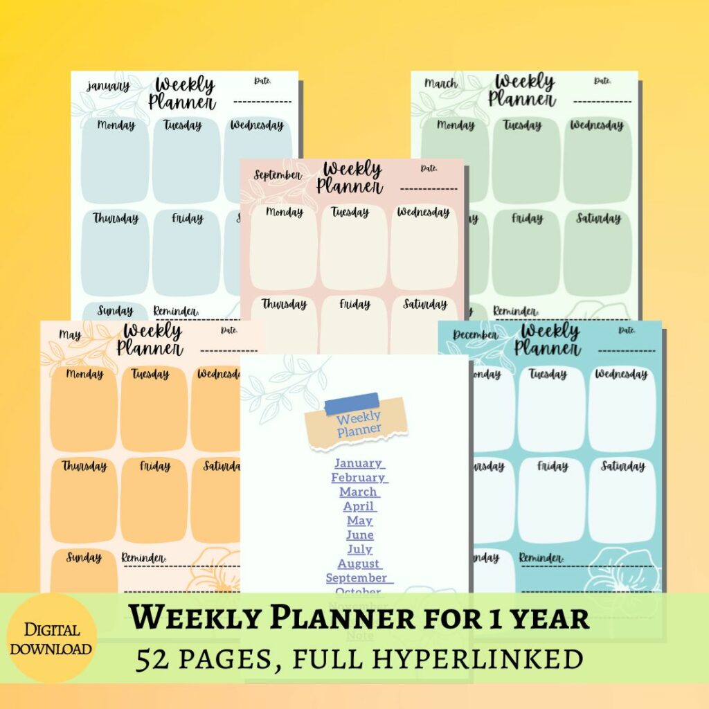 Printable Weekly Planner - MasterBundles