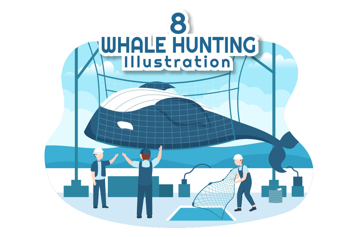 8 Whale Hunting Illustration - MasterBundles