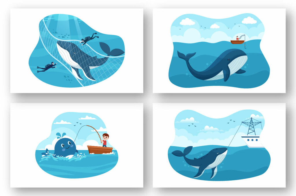 8 Whale Hunting Illustration - MasterBundles