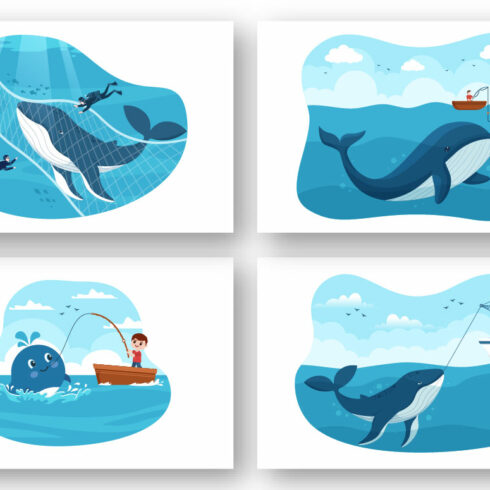 8 Whale Hunting Illustration | MasterBundles