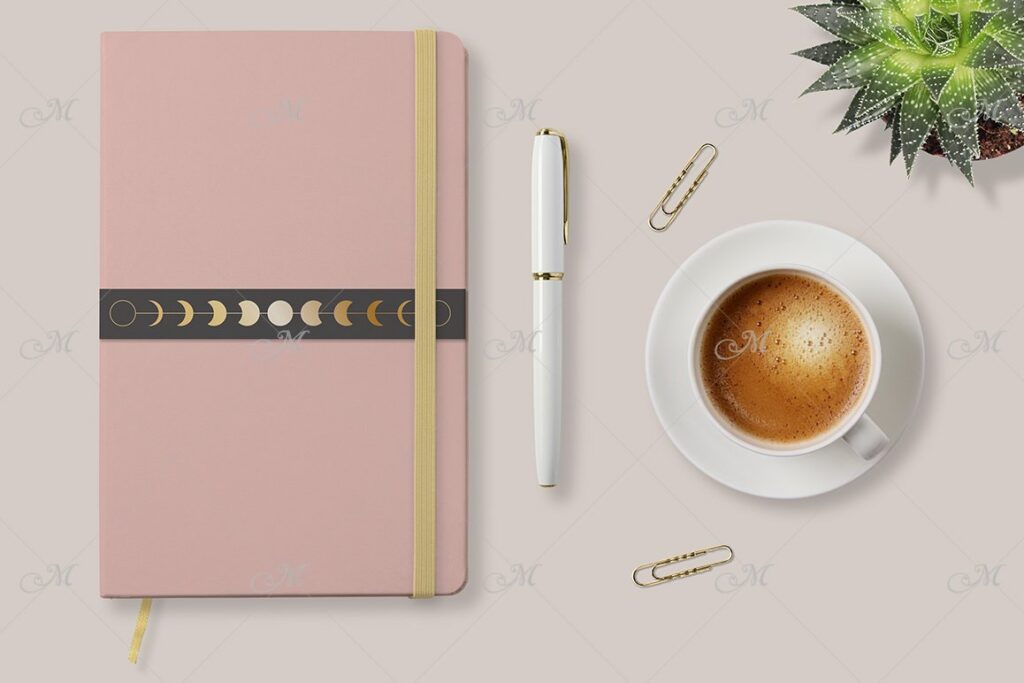 Diary With Rubber Band Mock-up – MasterBundles