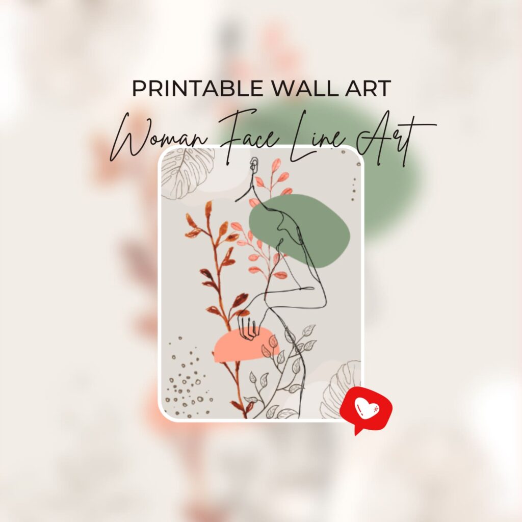 Printable Wall Art Woman Face | Master Bundles