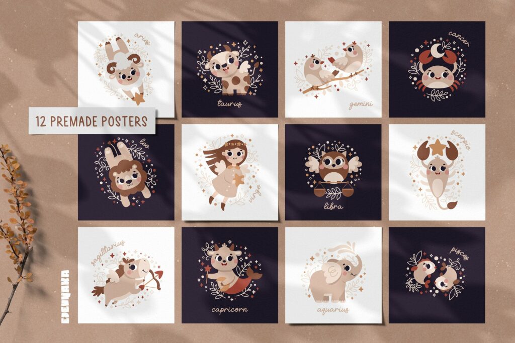 Baby Zodiac. Celestial Collection – MasterBundles