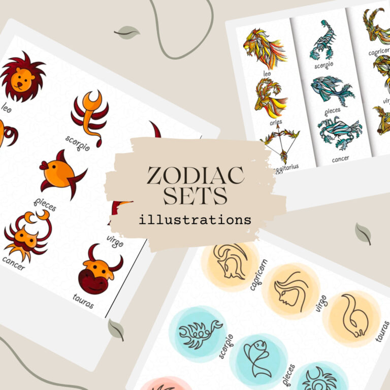 6 Zodiac Sets Illustrations – MasterBundles